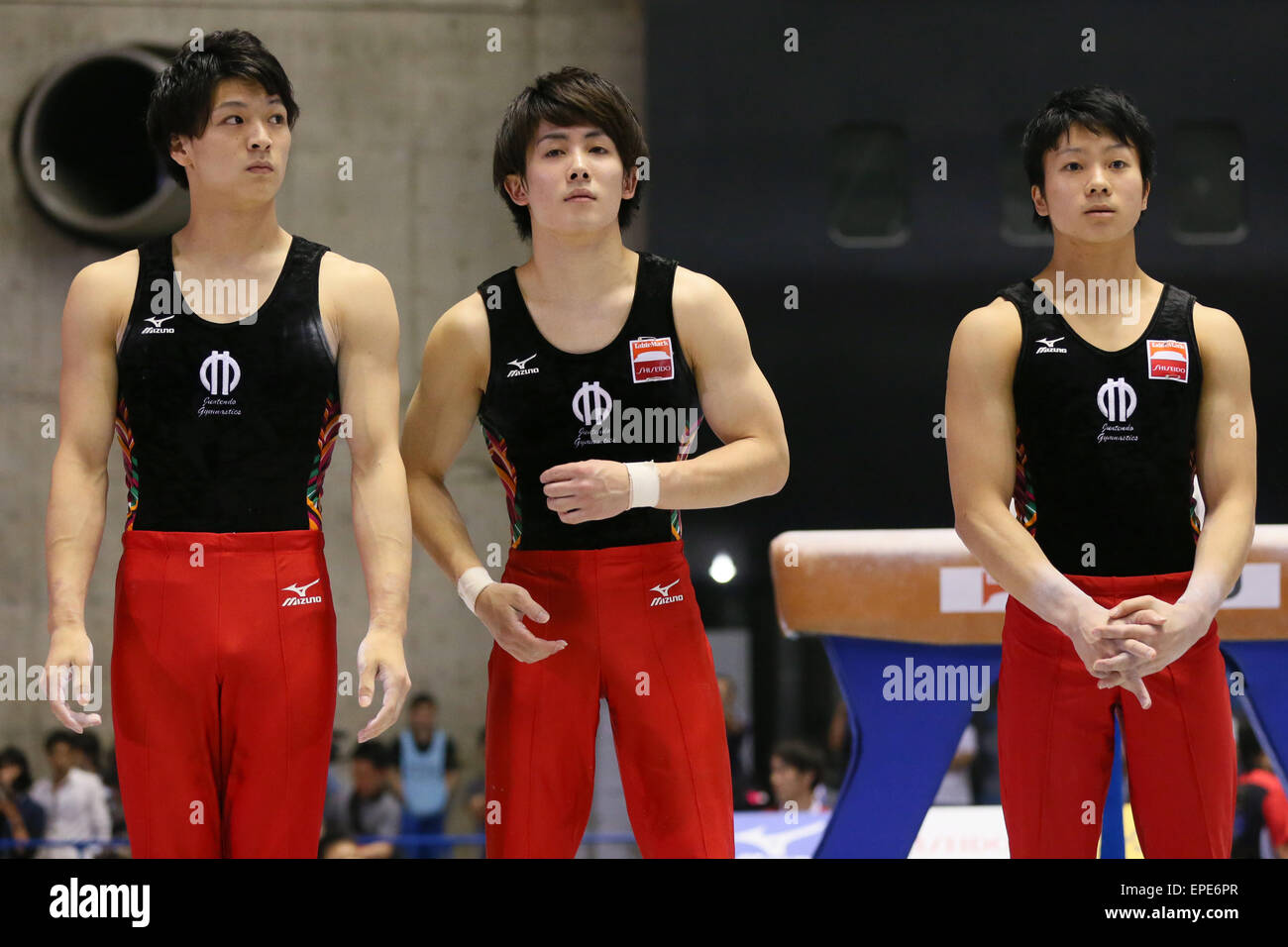 Yoyogi 1st Gymnasium, Tokyo, Japan. 17th May, 2015. (L-R) Naoto Hayasaka, Ryohei Kato, Shogo ...