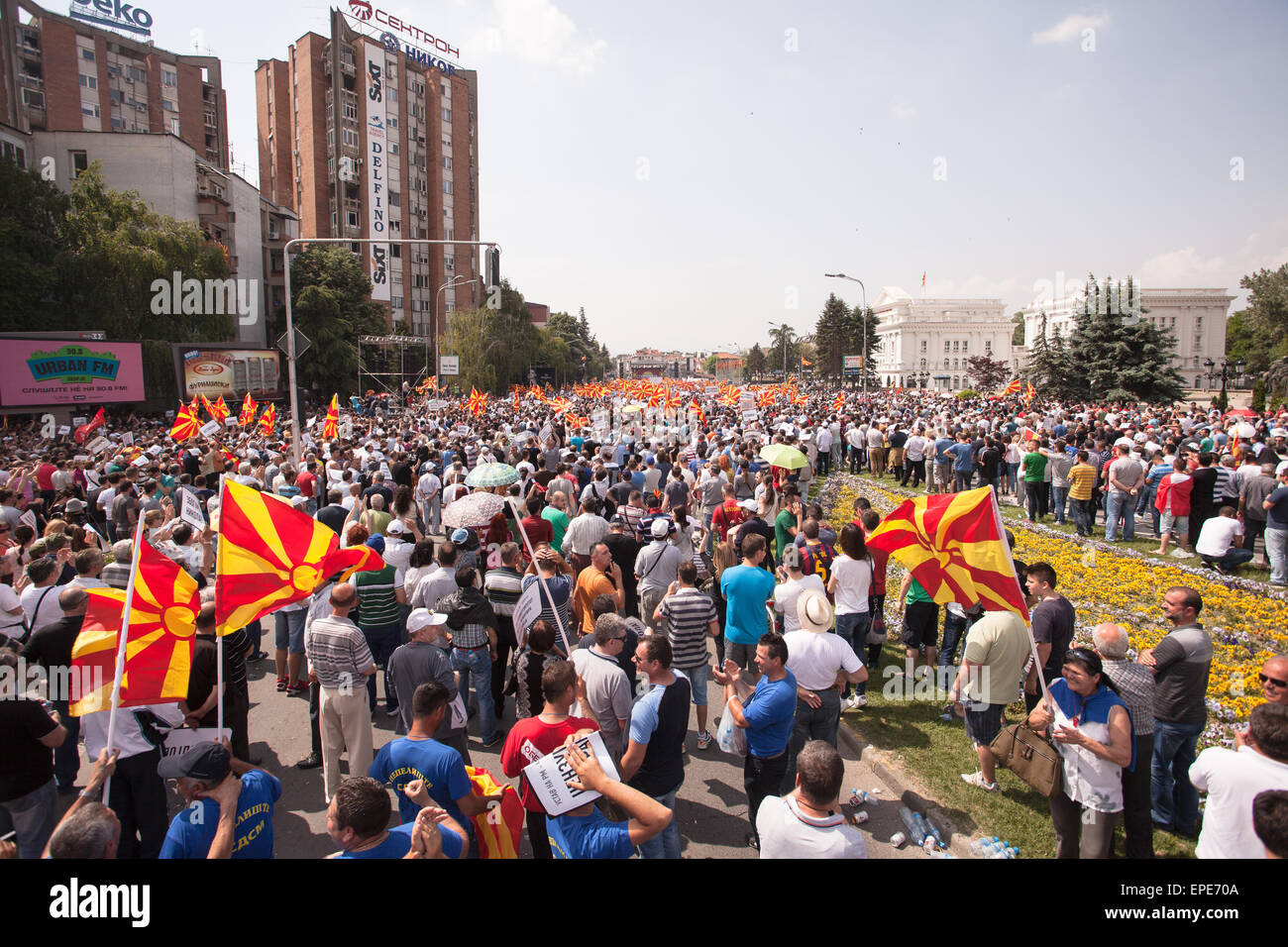 Skopje, Macedonia. 17th May, 2015. Massive multietnical protests ...