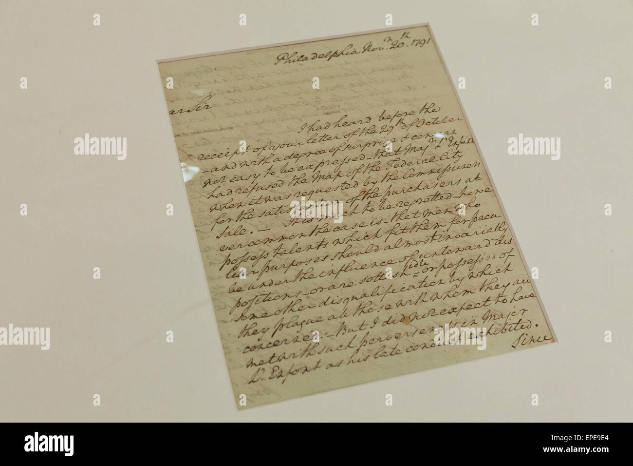 Hand written letter from George Washington, circa 1791 - USA Stock ...