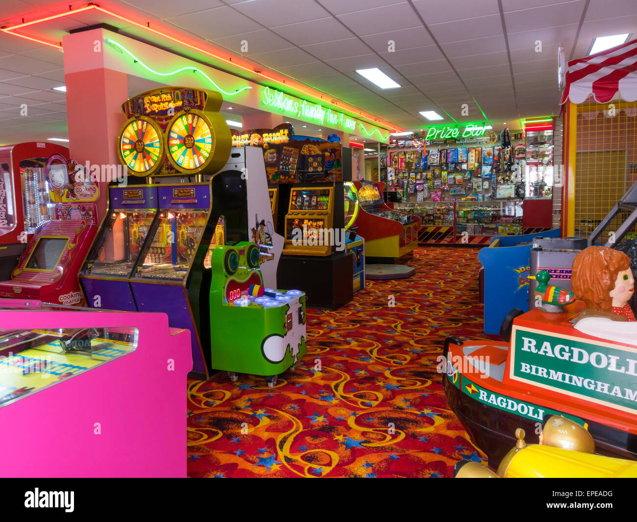 Saltburn Pier Amusements interior, reopened in March 2015 after being ...