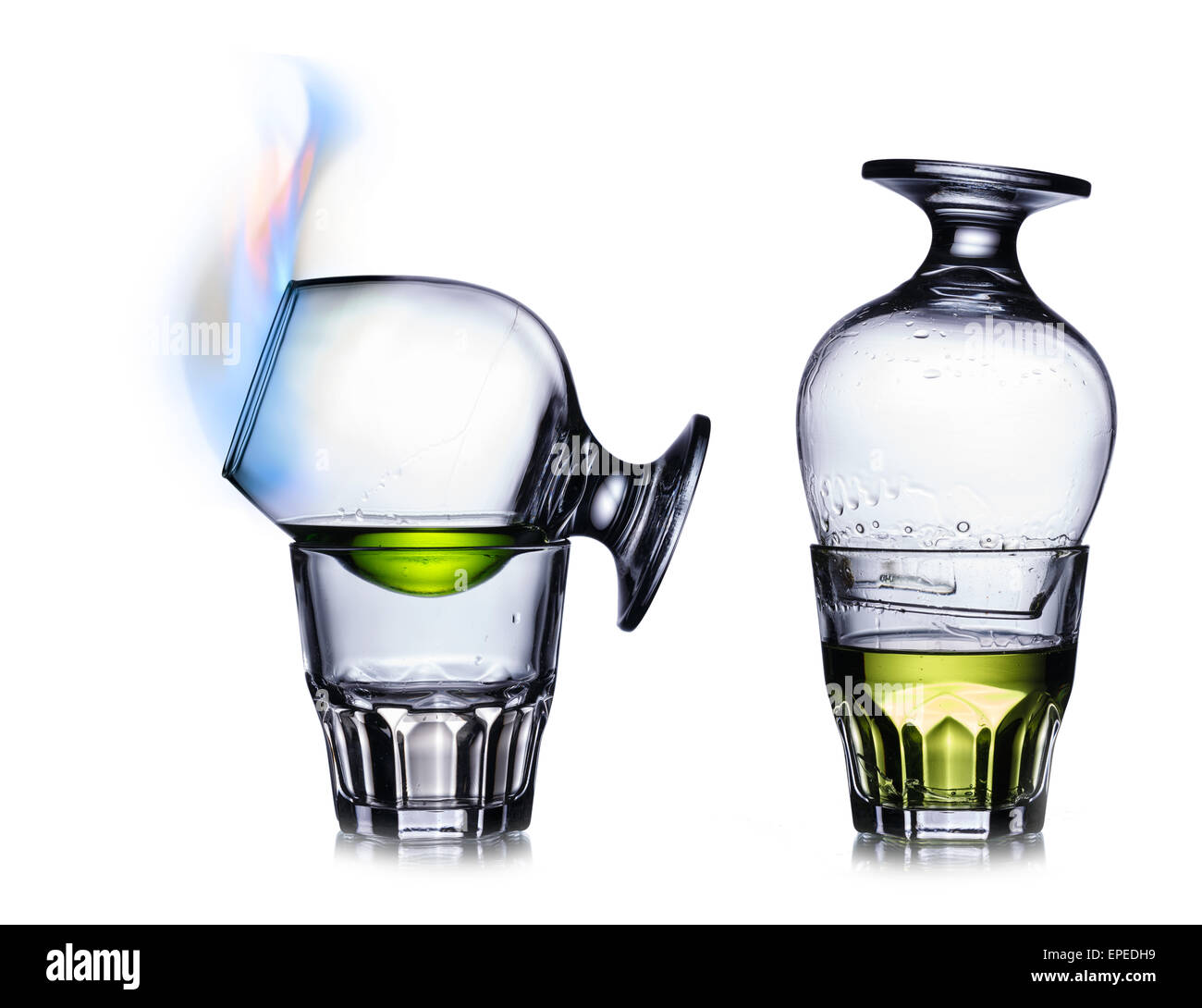 Burning alcoholic cocktail isolated on white Stock Photo - Alamy