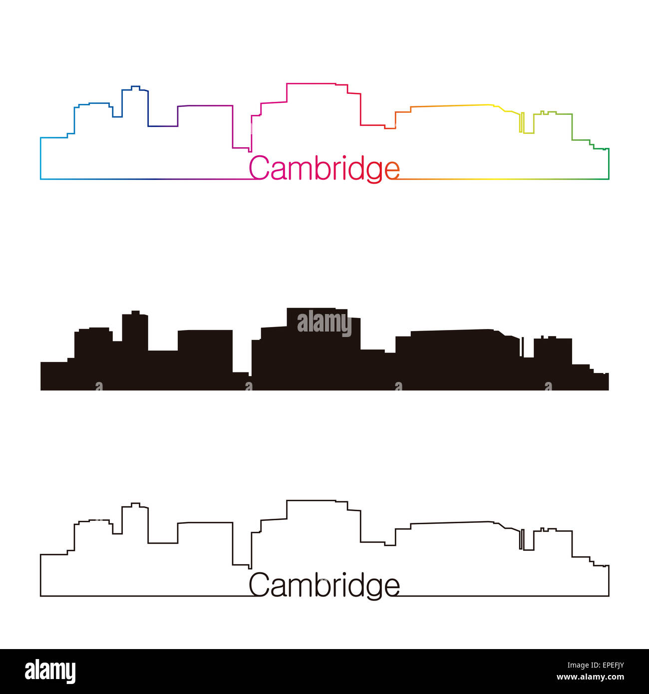 Cambridge skyline linear style with rainbow Stock Photo - Alamy Cambridge skyline linear style with rainbow Stock Photo - Alamy