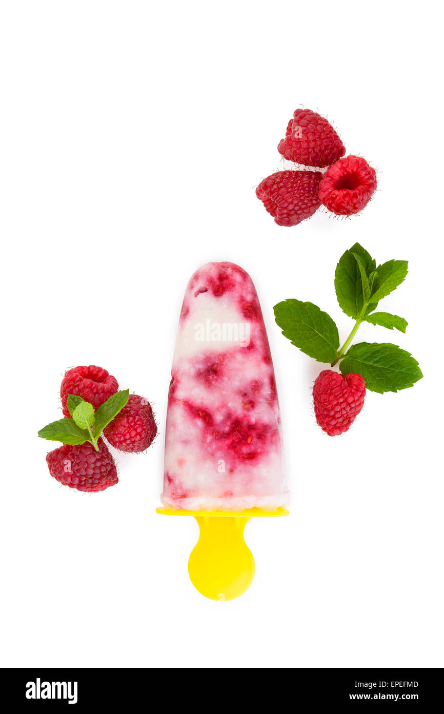 Luxurious ice lolly background. Ice lolly with fresh fruit and mint ...