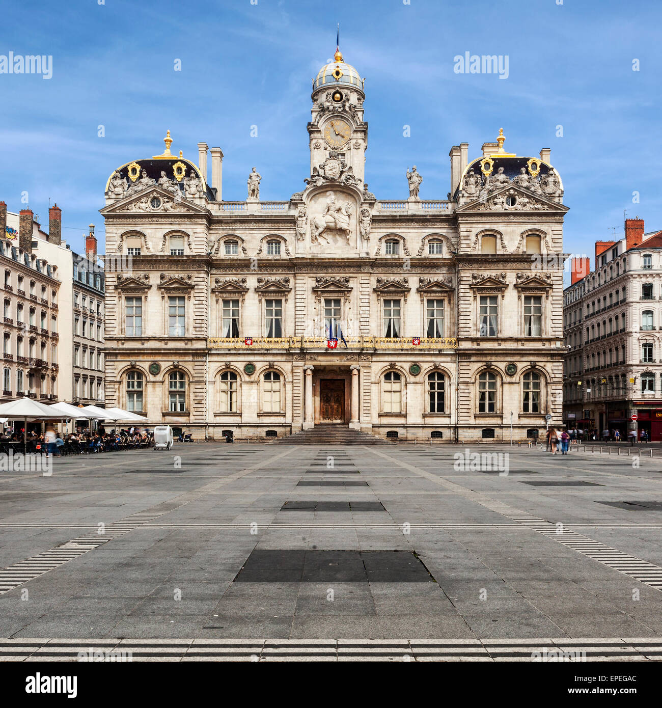 The famous Terreaux square in Lyon city, France Stock Photo - Alamy
