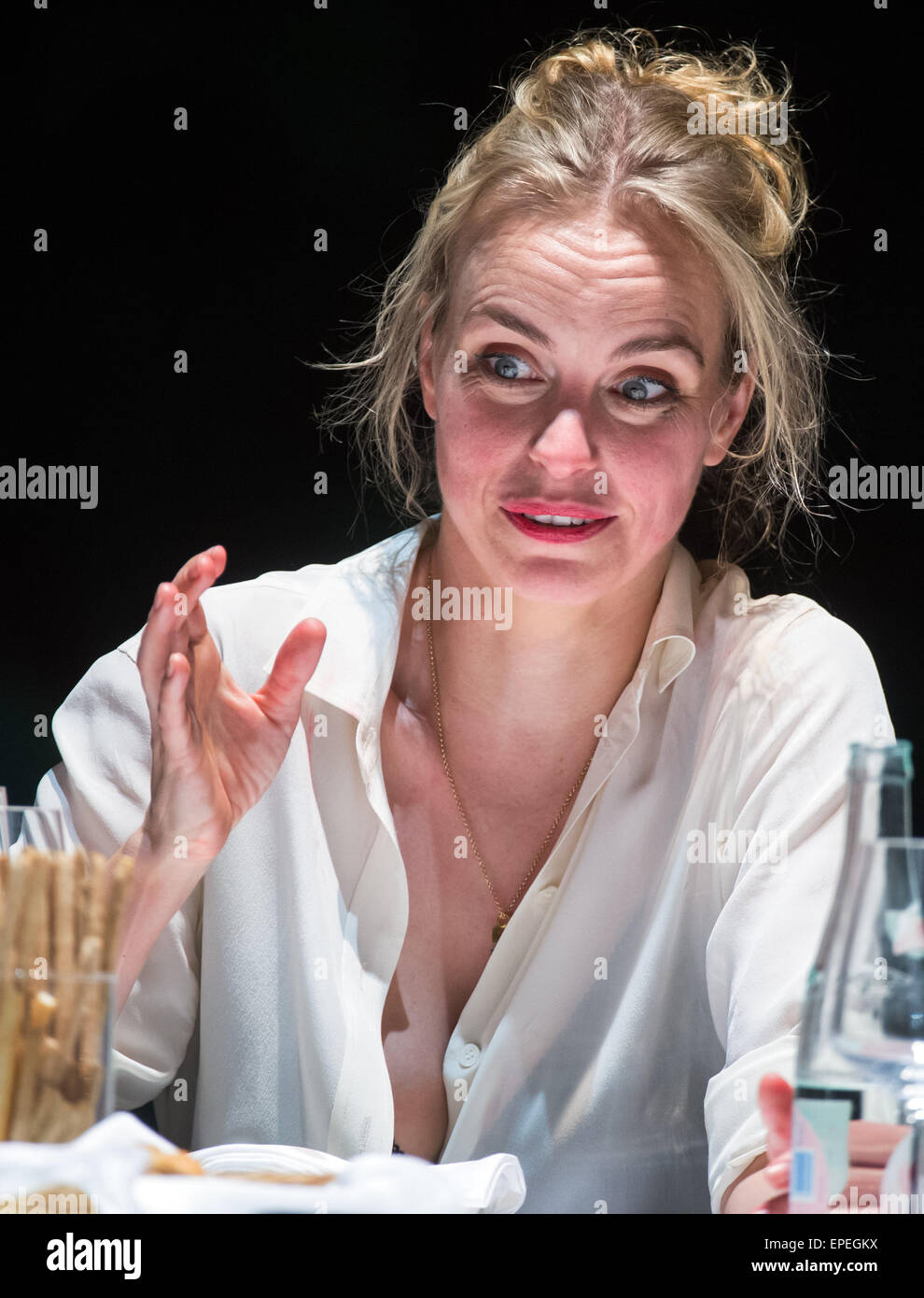Nina Hoss (Andrea) performs on stage during the photo rehearsal of the ...