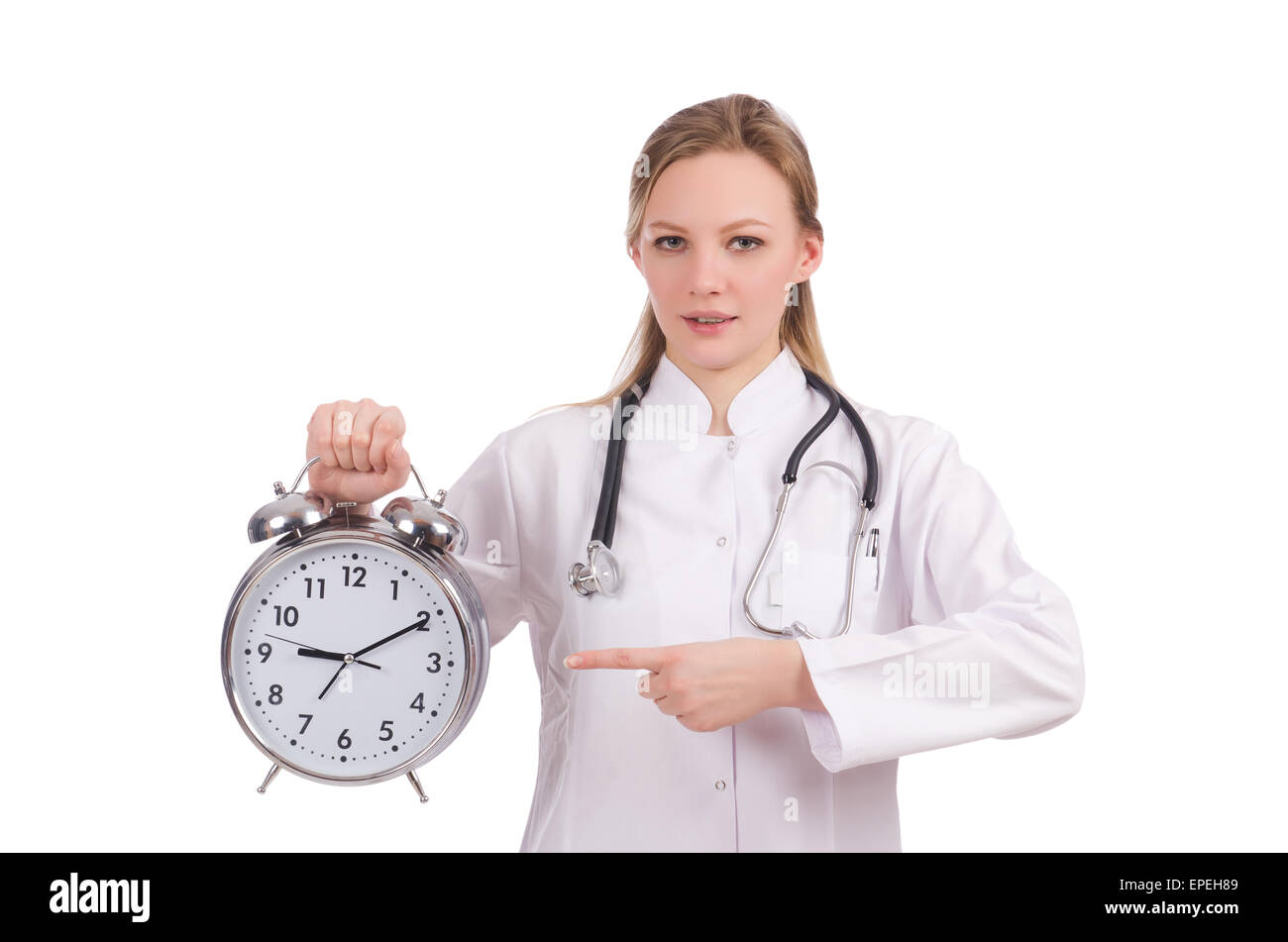 Woman doctor missing her deadlines Stock Photo - Alamy