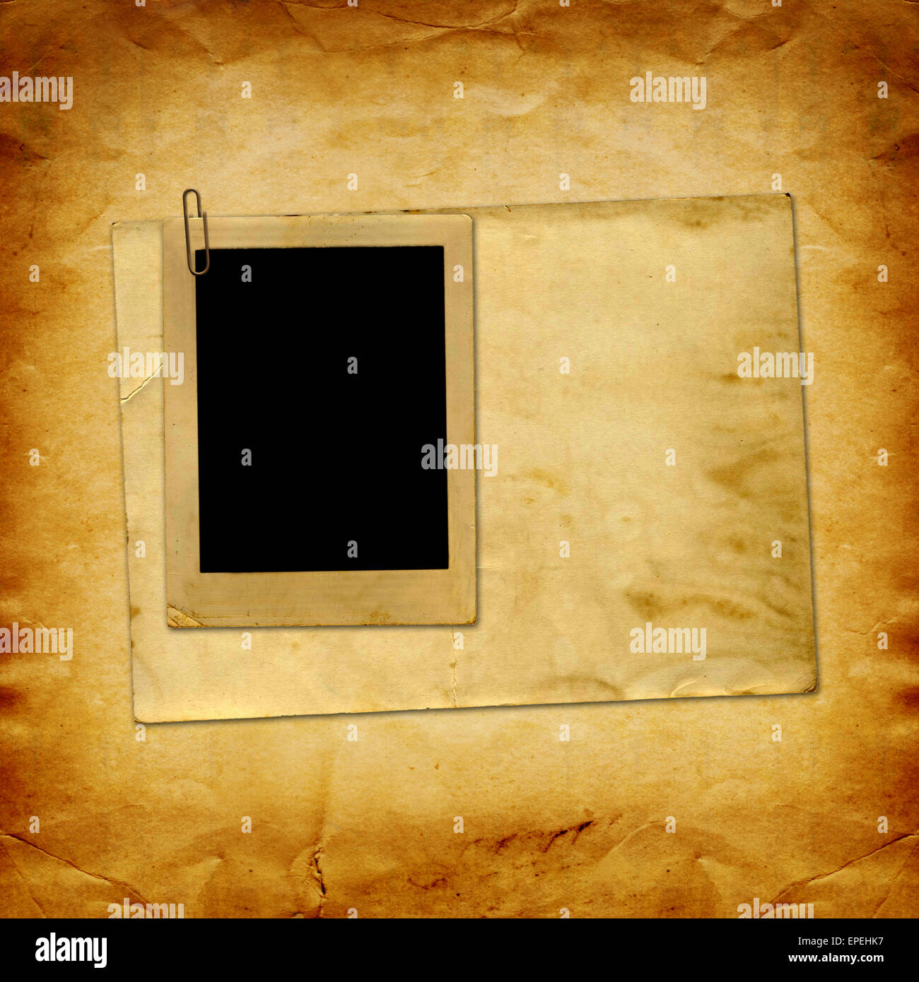 Old vintage paper with grunge frames for photos Stock Photo - Alamy