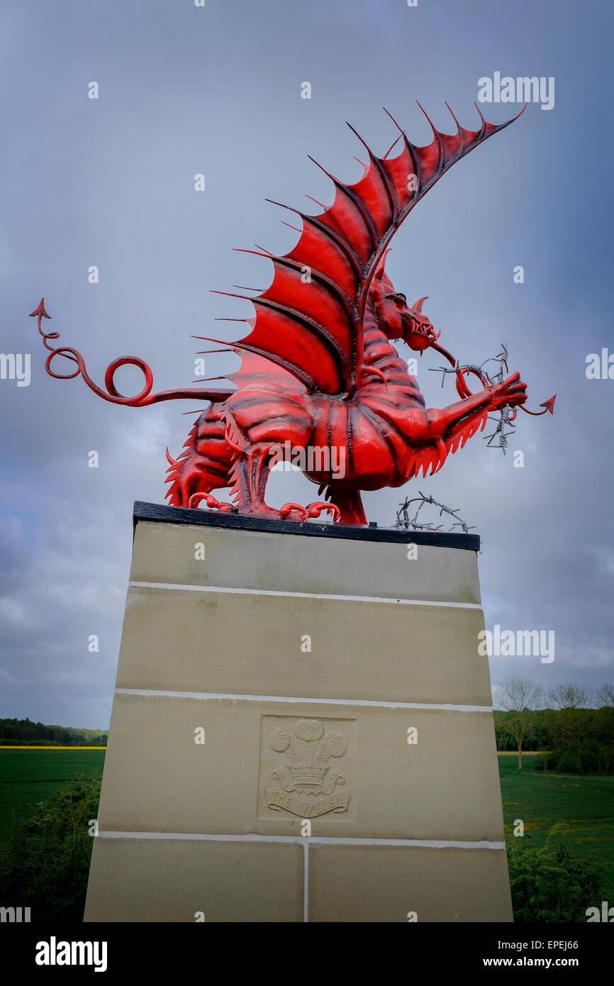 This Welsh dragon memorial overlooks the area where the 38th (Welsh ...