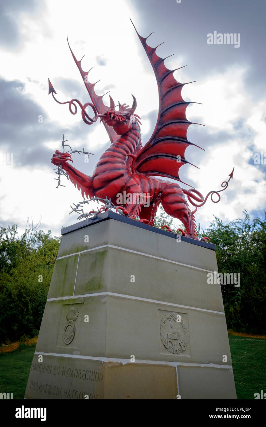 This Welsh dragon memorial overlooks the area where the 38th (Welsh ...