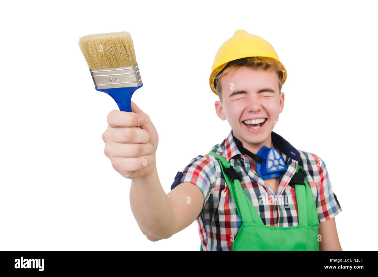 Funny painter isolated on white Stock Photo - Alamy