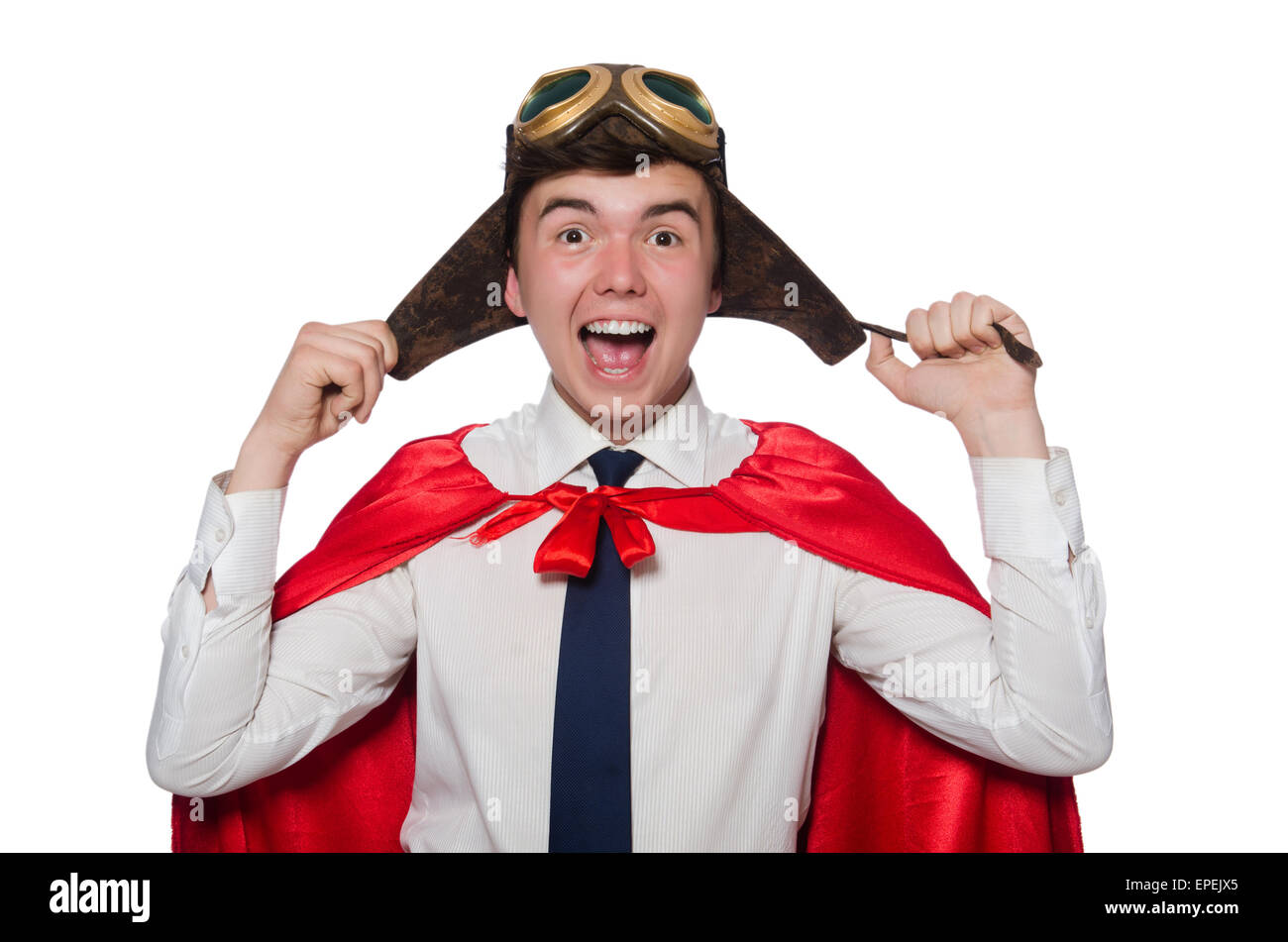 Funny hero isolated on the white Stock Photo - Alamy