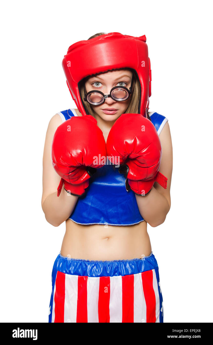 Funny boxer isolated on white Stock Photo - Alamy