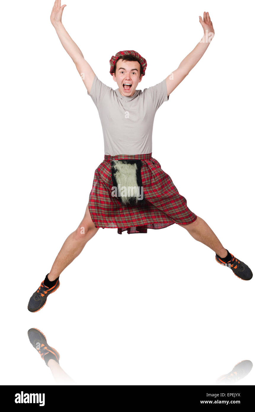 Funny scotsman isolated on white Stock Photo - Alamy