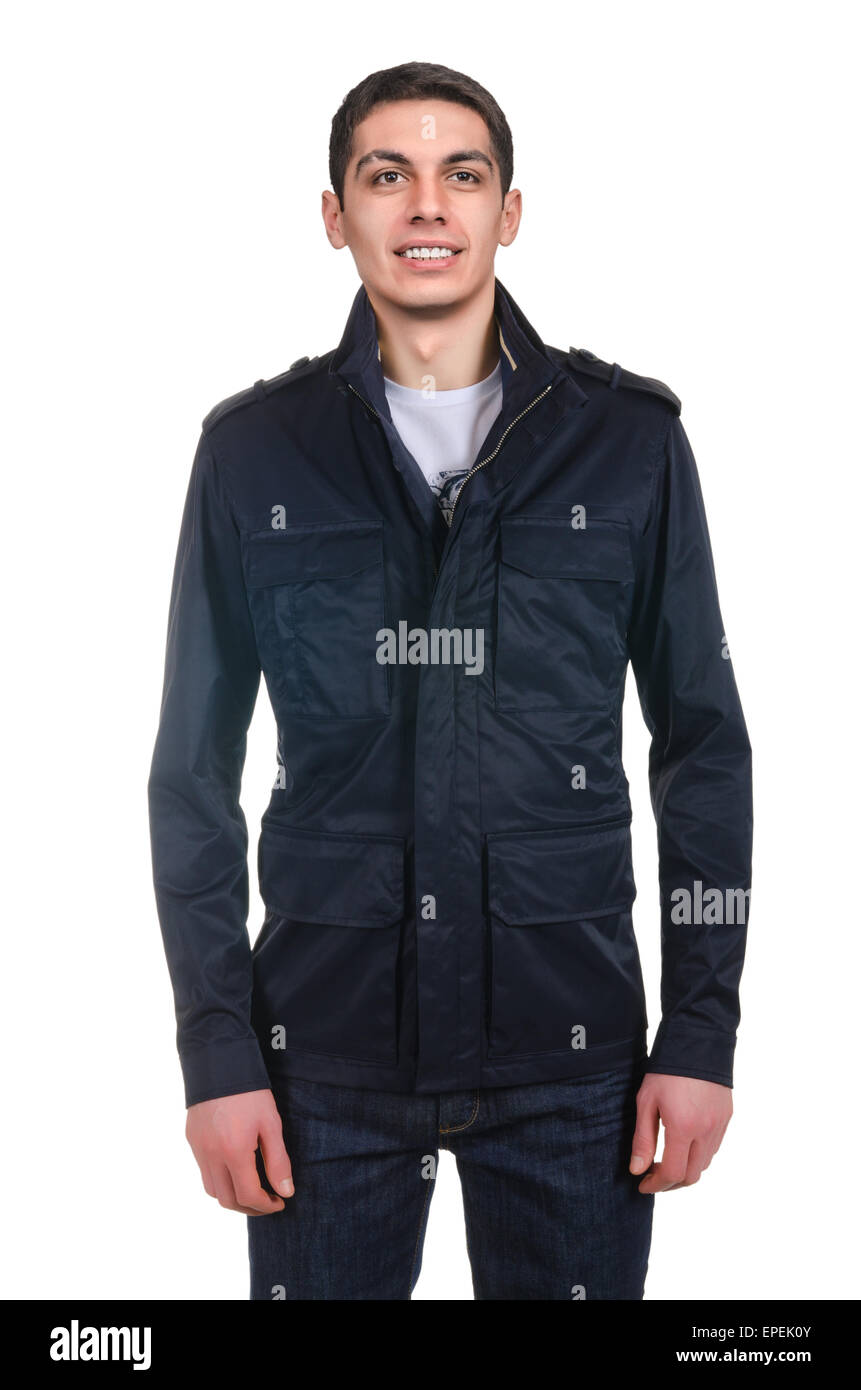 Male coat isolated on the white Stock Photo - Alamy