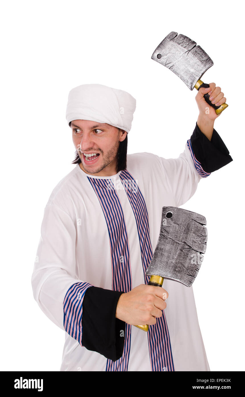 Arab man sharp axe hi-res stock photography and images - Alamy