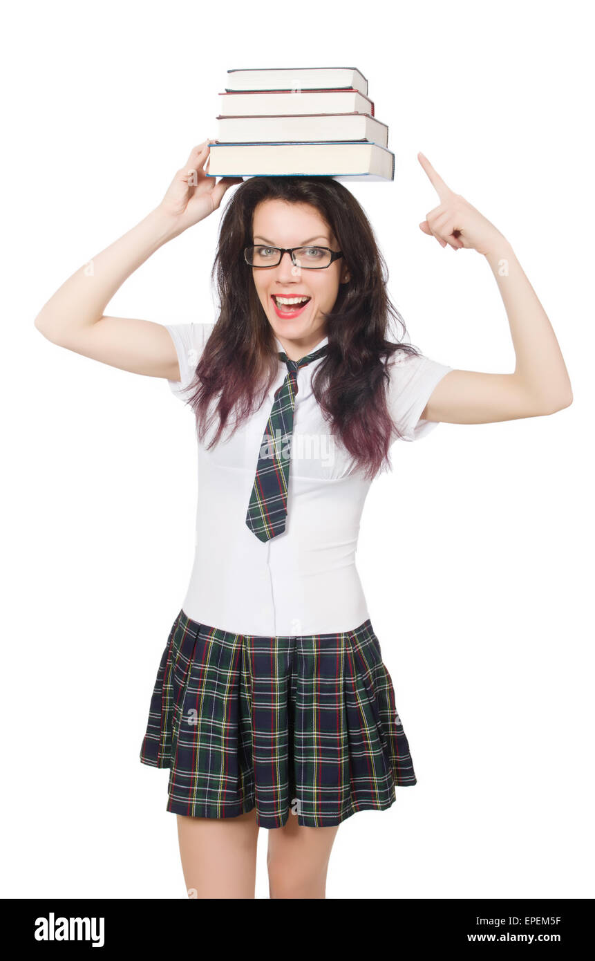 Young student isolated on the white background Stock Photo - Alamy