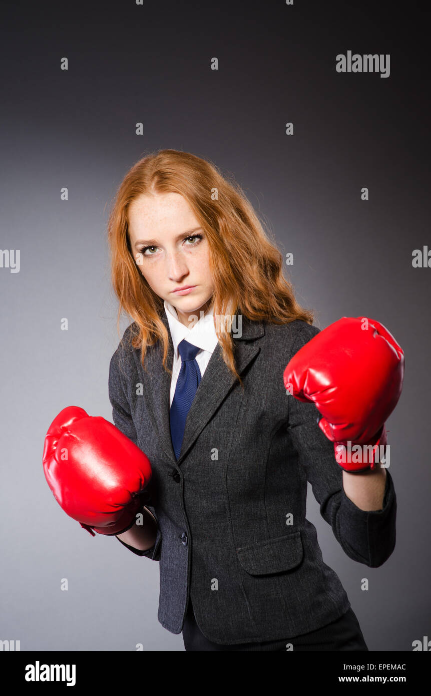 Business woman boxer in suit hi-res stock photography and images - Alamy