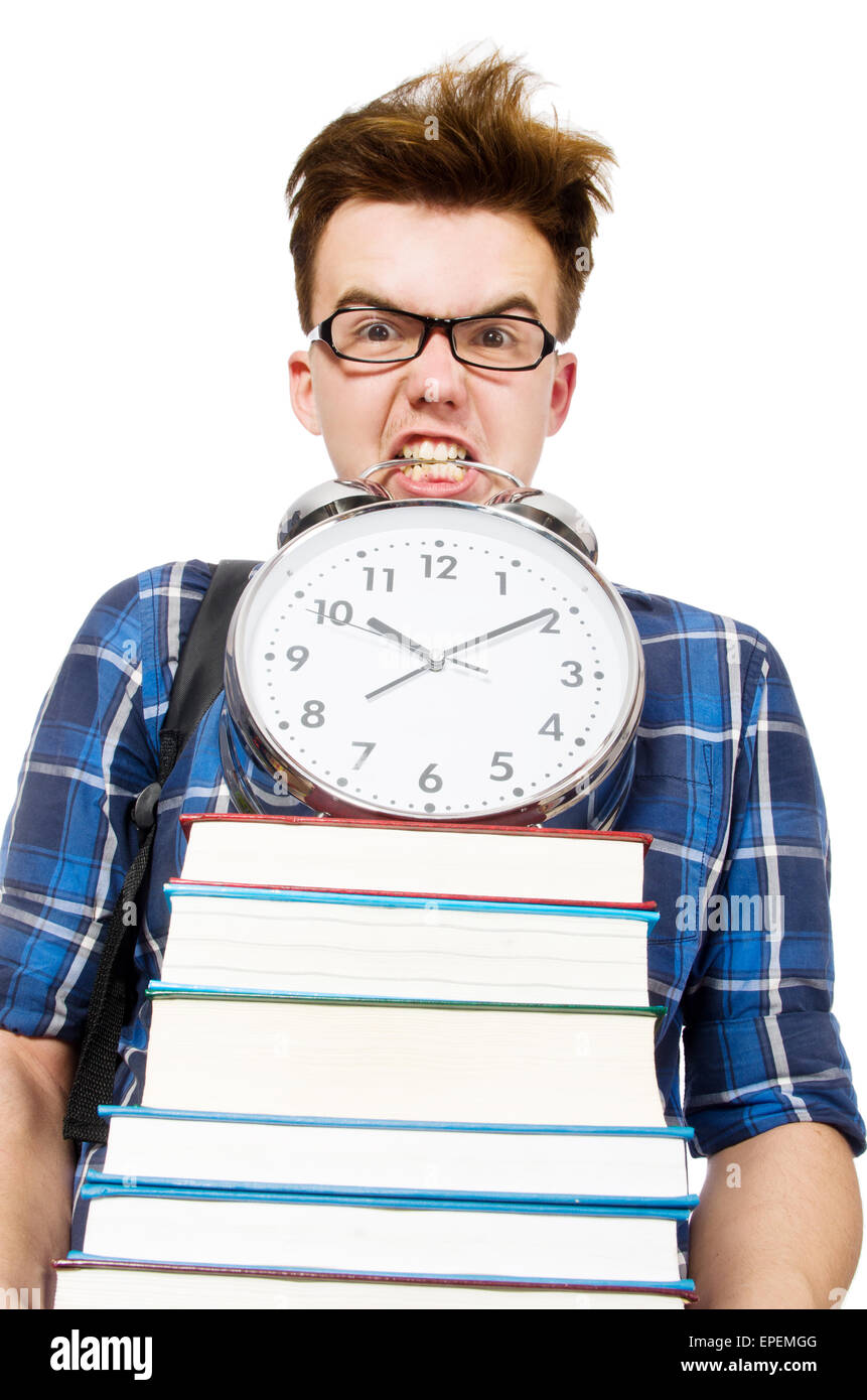 Young student isolated on the white background Stock Photo - Alamy
