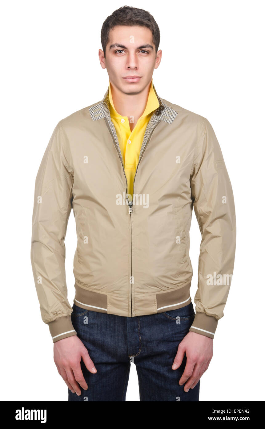 Male coat isolated on the white Stock Photo - Alamy