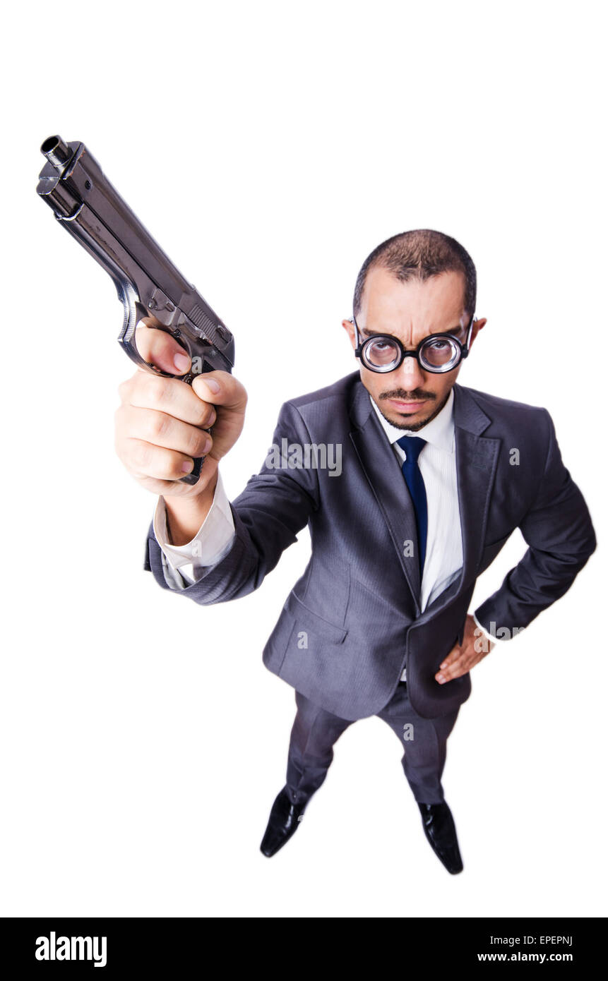 Hand holding revolver isolated funny Cut Out Stock Images & Pictures ...