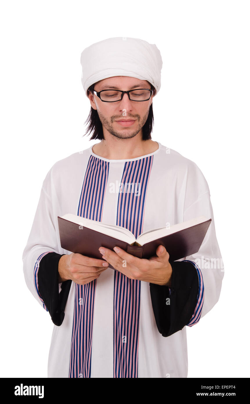 Arab man isolated on white Stock Photo - Alamy