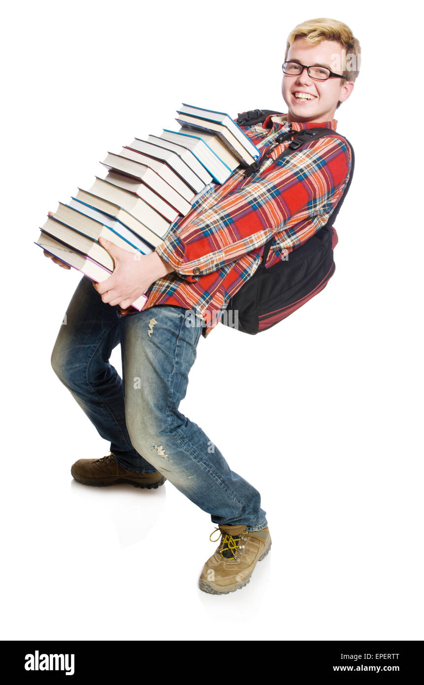 Funny student lots books hi-res stock photography and images - Alamy