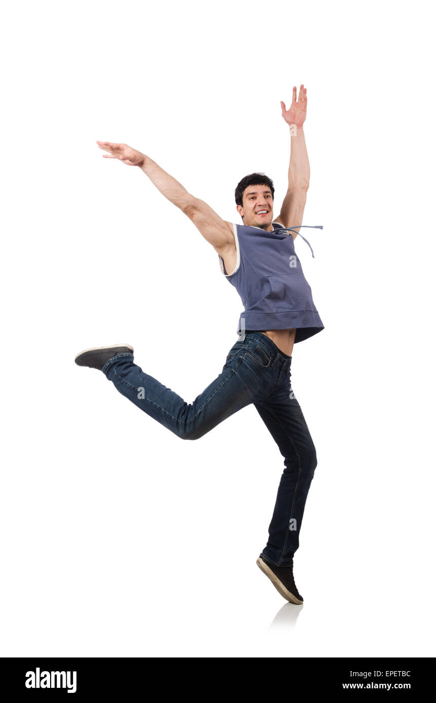 Dancer dancing dances isolated on white Stock Photo - Alamy