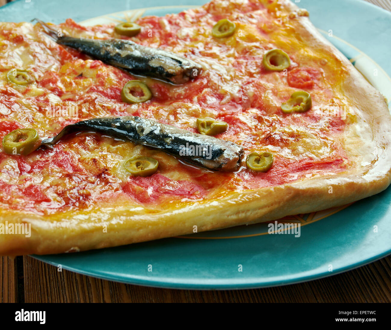 Sardenara - snack from West Liguria similar to pizza Stock Photo - Alamy