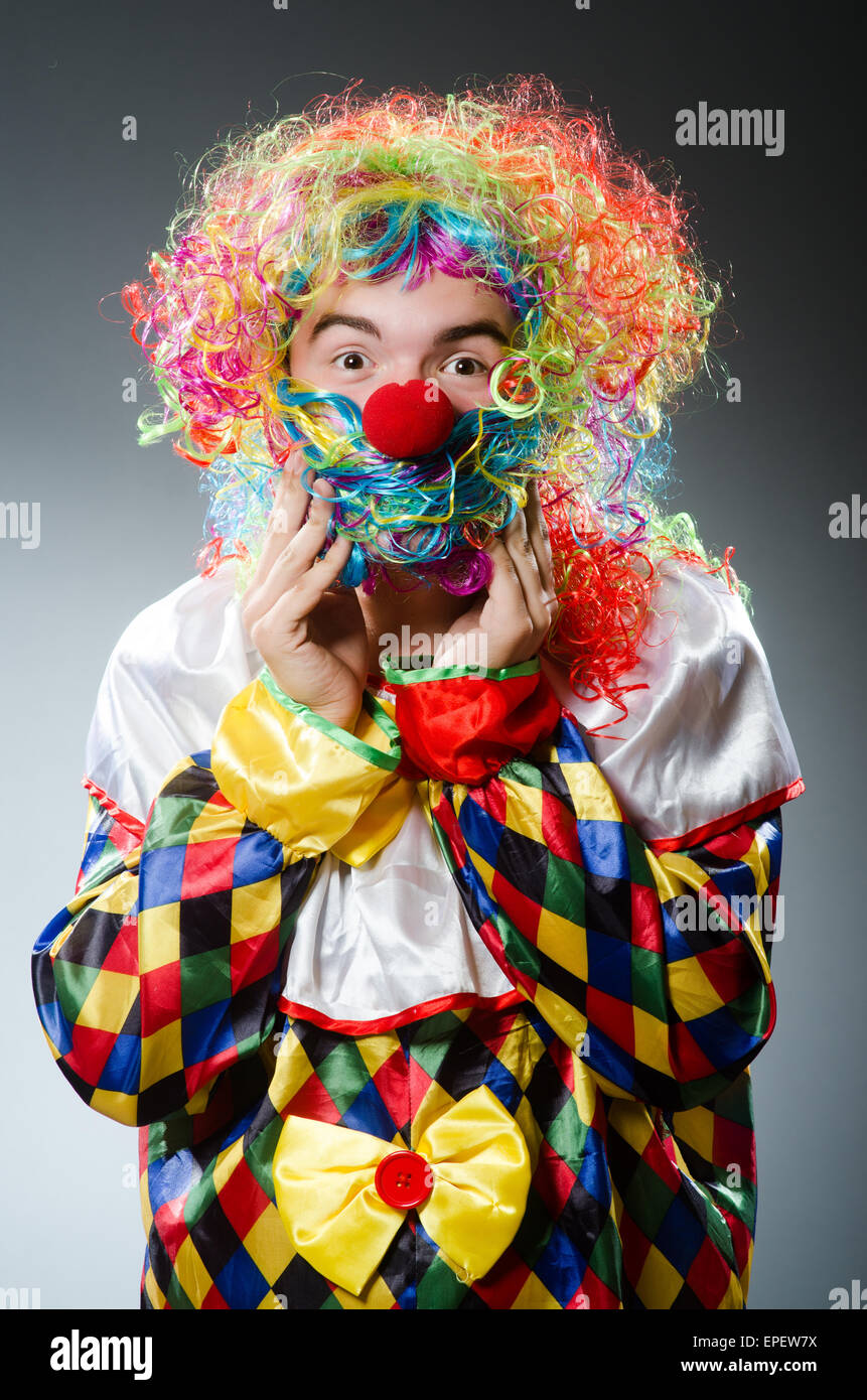 Funny clown in the studio Stock Photo - Alamy