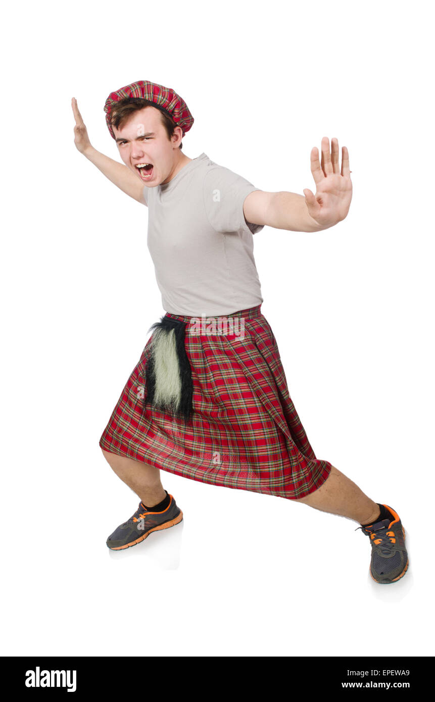 Funny scotsman isolated on white Stock Photo - Alamy