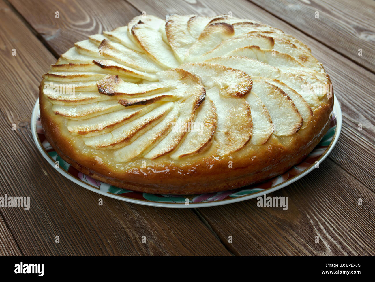 Tarte Normande - variant apple tart made in Normandy filled with apples ...