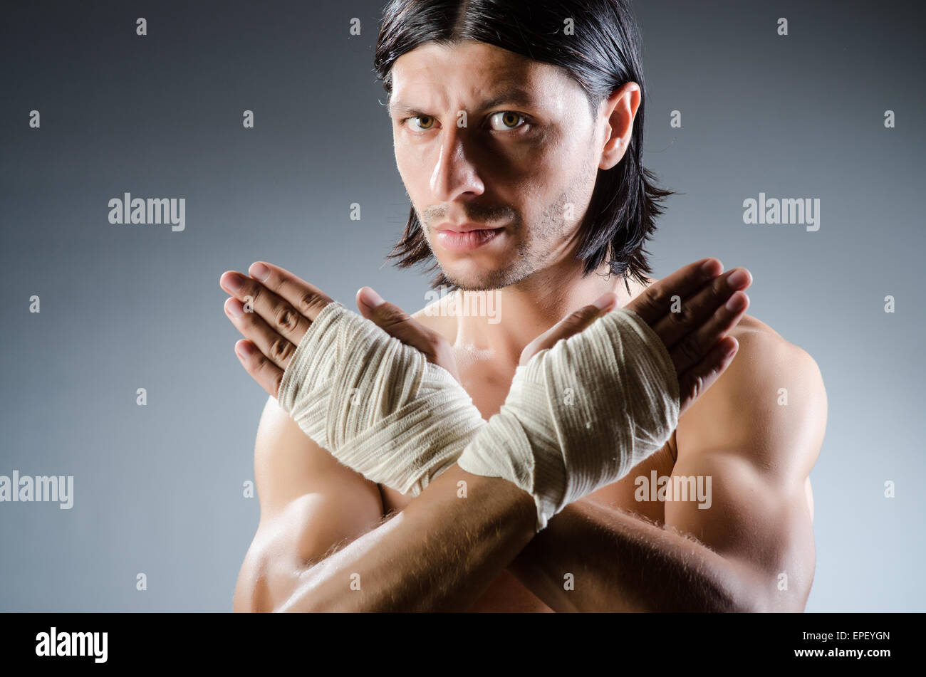 Ripped martial arts expert at training Stock Photo - Alamy