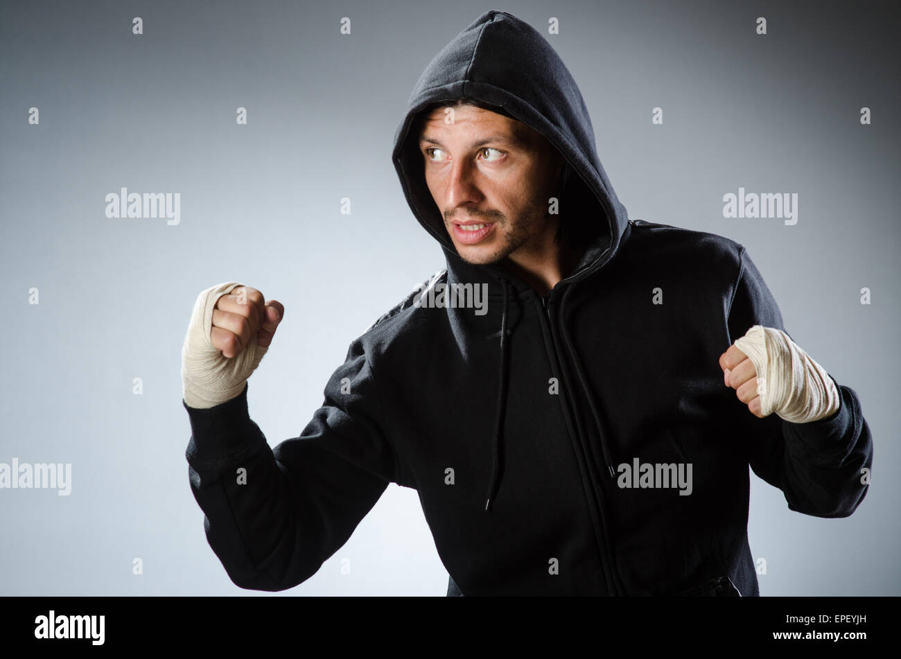 Martial arts fighter at the training Stock Photo - Alamy