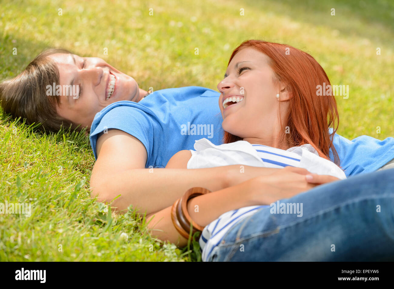 Laughing to each other hi-res stock photography and images - Alamy
