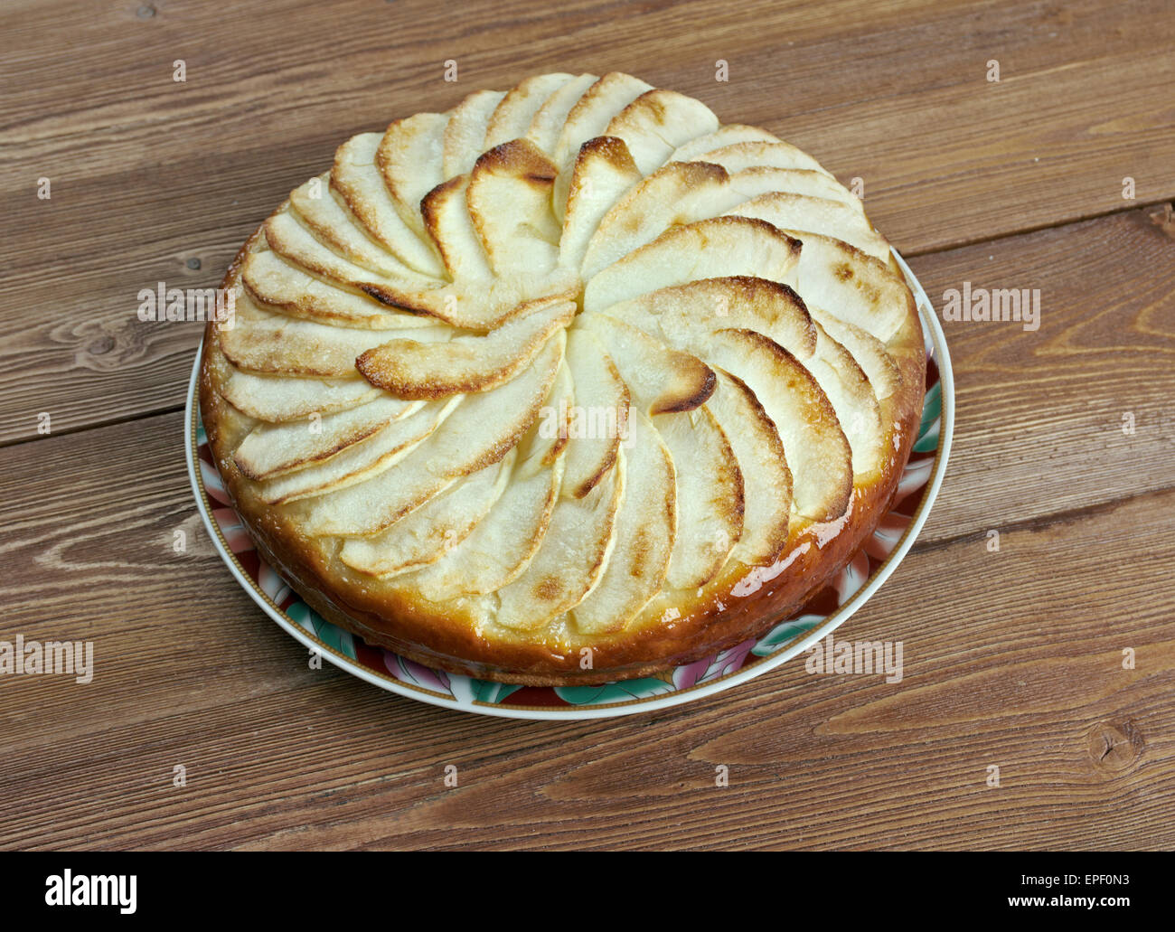 Tarte Normande - variant apple tart made in Normandy filled with apples ...