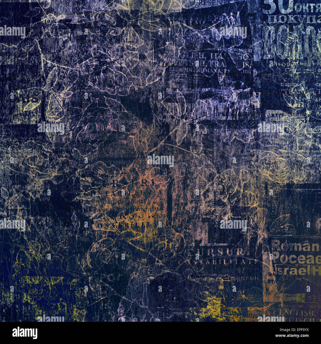 Scratch abstract background with floral beautiful ornament Stock Photo ...