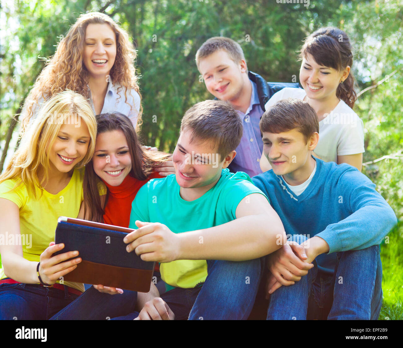 Student doing homework using tablet hi-res stock photography and images ...