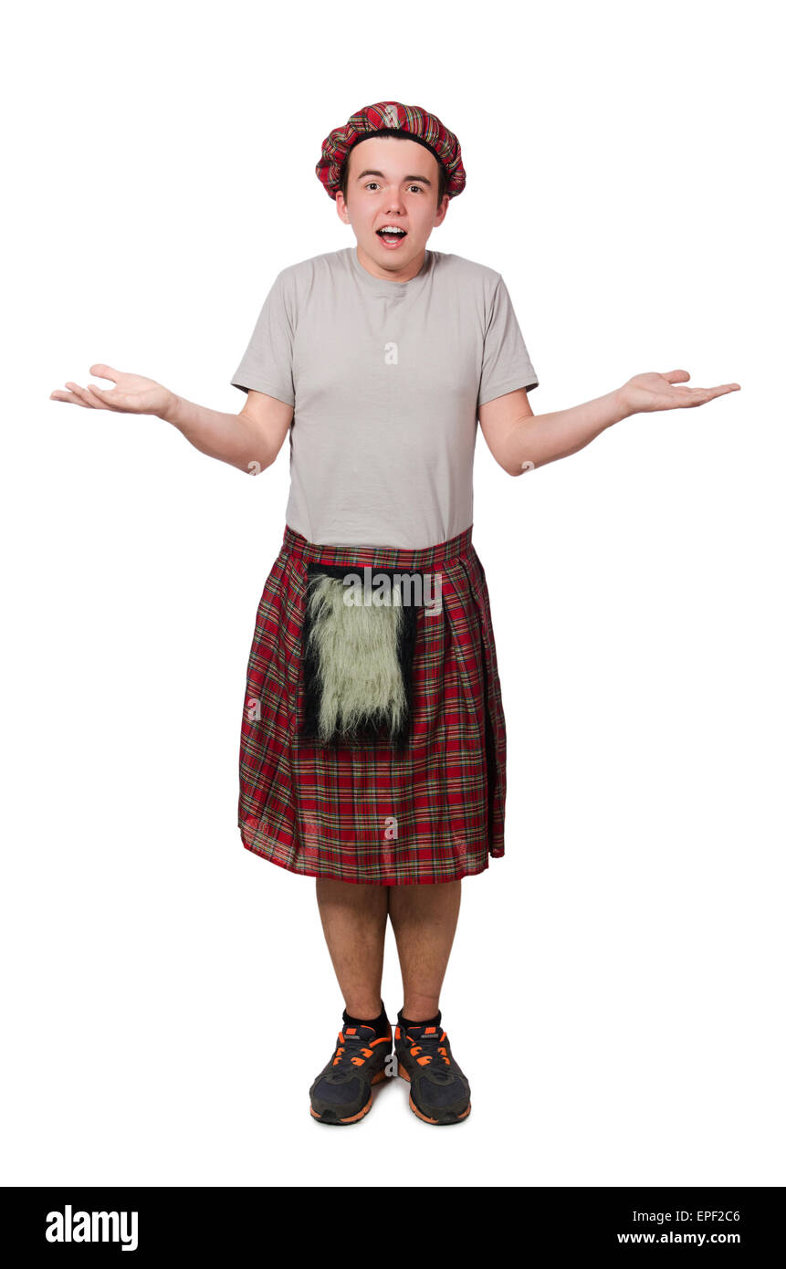 Funny scotsman isolated on white Stock Photo - Alamy