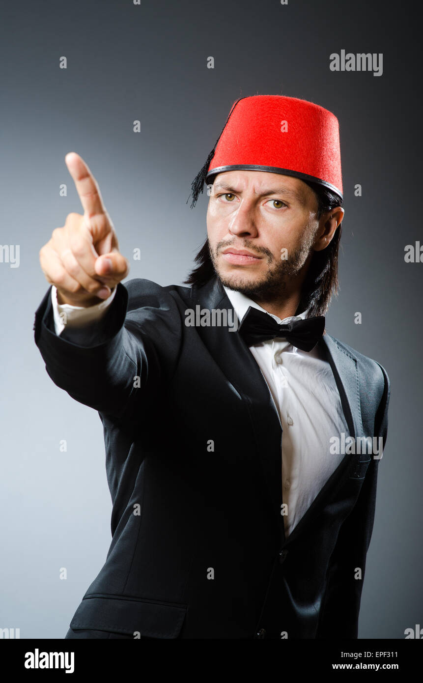 Man in traditional turkish hat and dress Stock Photo - Alamy