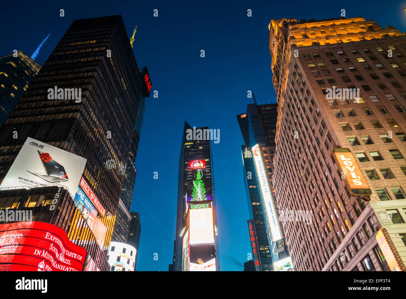NEW YORK, USA - DECEMBER 20, 2013: Times Square in Downtown Manhattan ...