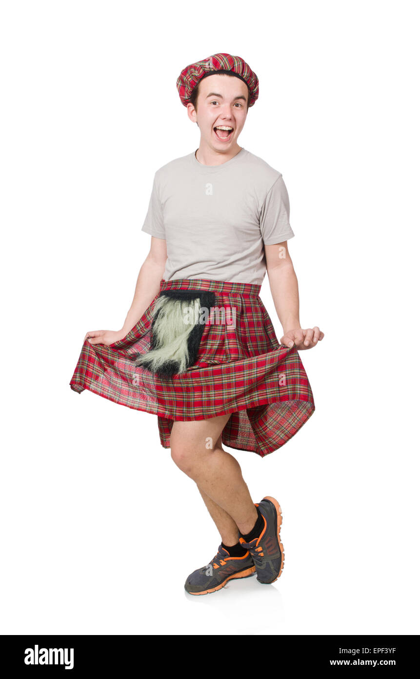 Funny scotsman isolated on white Stock Photo - Alamy