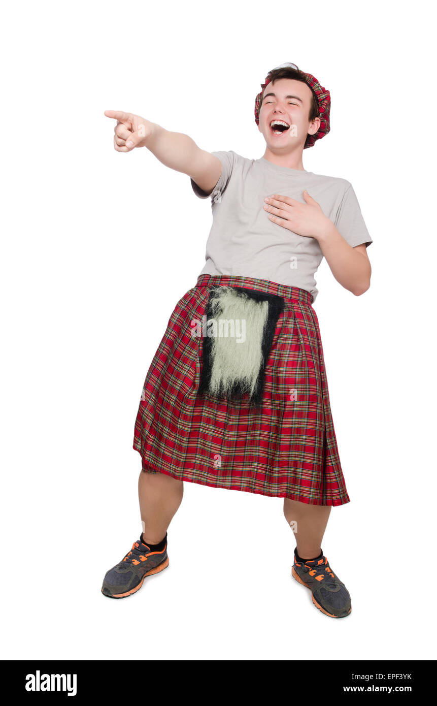 Funny scotsman isolated on white Stock Photo - Alamy