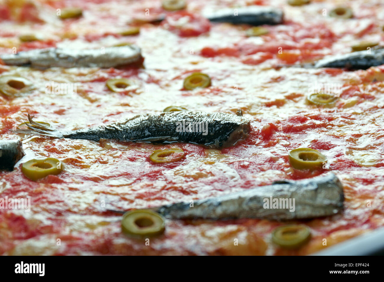 Sardenara - snack from West Liguria similar to pizza Stock Photo - Alamy