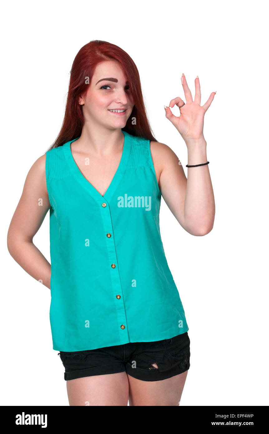 Okay sign approval gesture woman hi-res stock photography and images ...