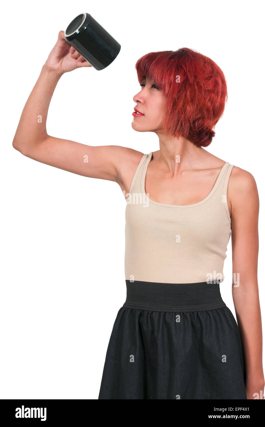 Woman Out of Coffee Stock Photo - Alamy