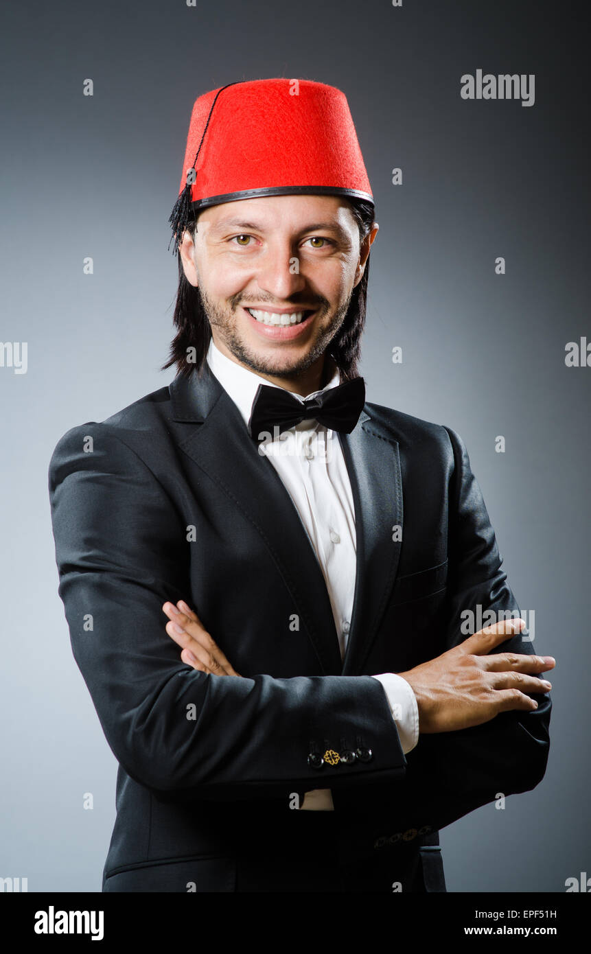 Man in traditional turkish hat and dress Stock Photo - Alamy