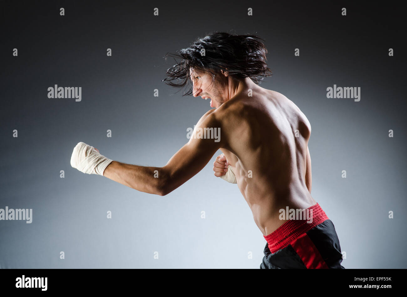 Ripped martial arts expert at training Stock Photo - Alamy