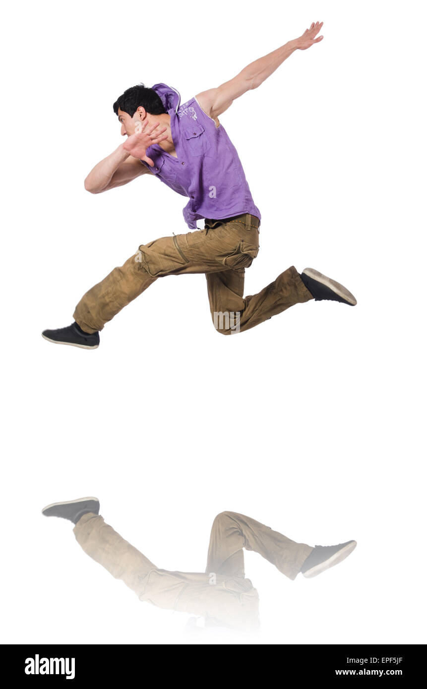 Dancer dancing dances isolated on white Stock Photo - Alamy