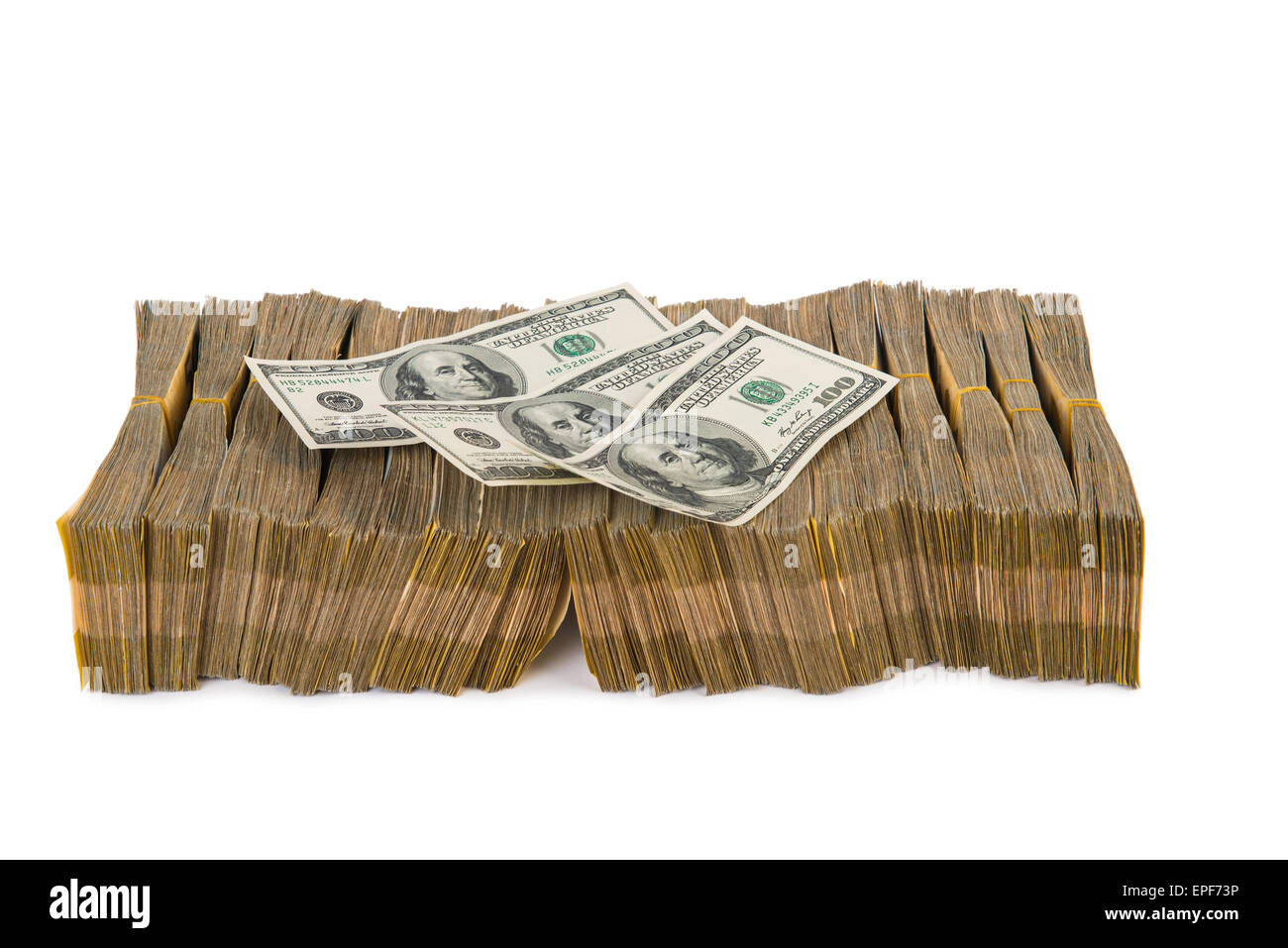 American dollar stack isolated on the white Stock Photo - Alamy