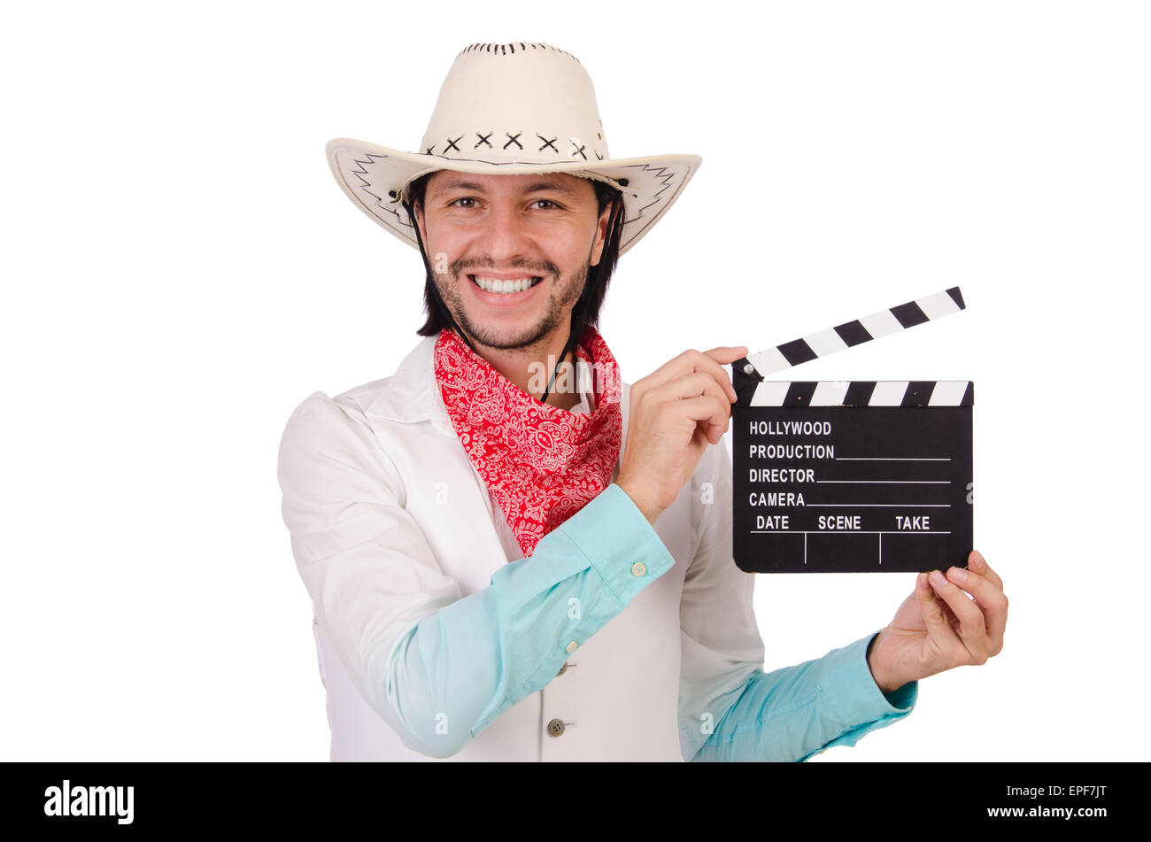 Cowboy isolated on the white background Stock Photo - Alamy